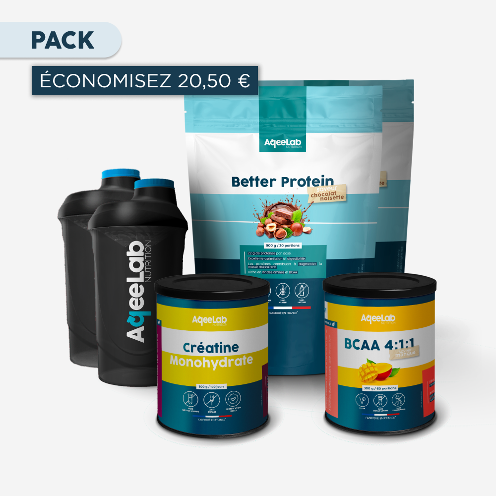 Pack Starter Musculation - 3 produits indispensables pour démarrer